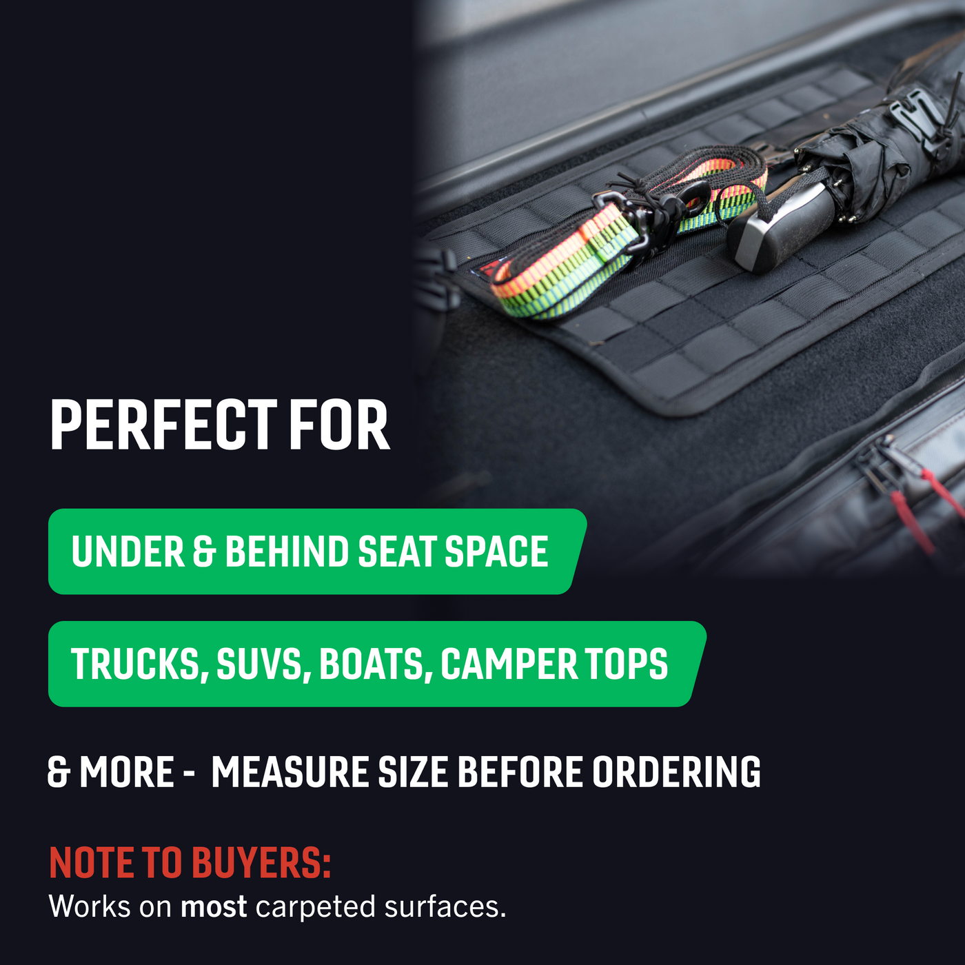 Velcro Tech Panel - Black | Large (8" x 15.5") - BuiltRight Industries