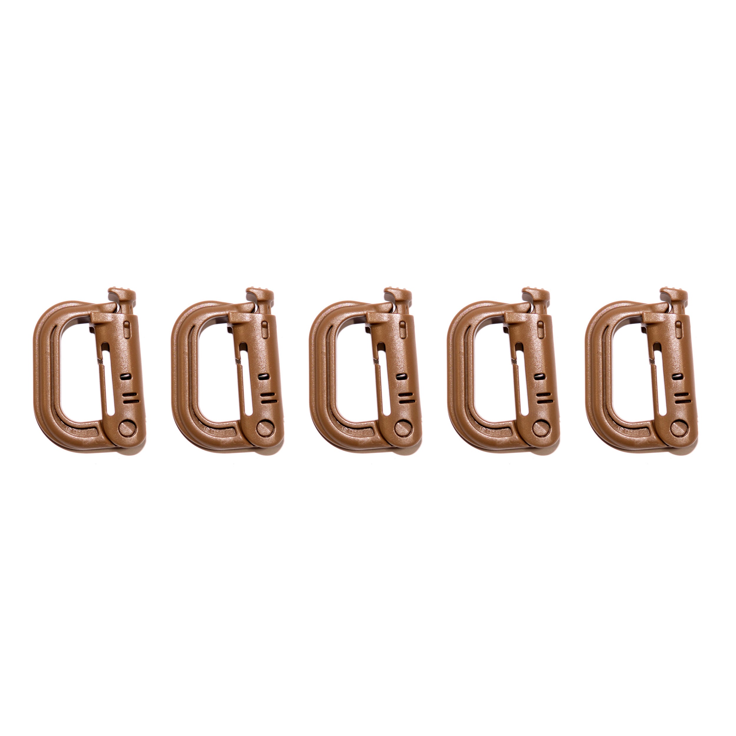 Carabiner - Brown | Button Locking - 5pc Kit - BuiltRight Industries